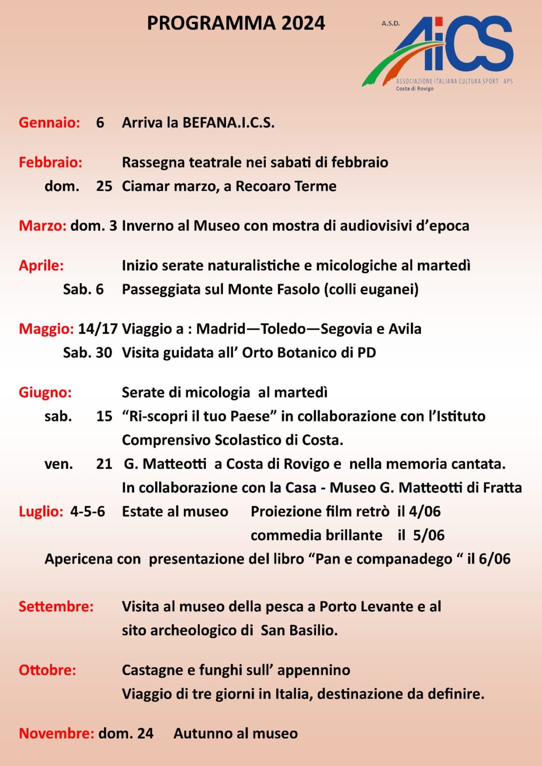 Programma AICS anno 2024 – A.I.C.S di Costa di Rovigo